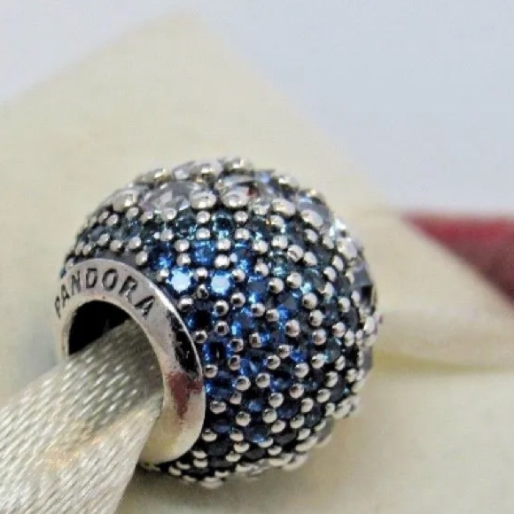Pandora | Jewelry | Pandora Blue Enchanted Pave Charm | Poshmark